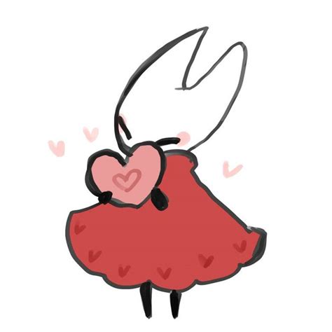 Red Dress With Heart Drawing Hollow Knight Fan Art Doodles