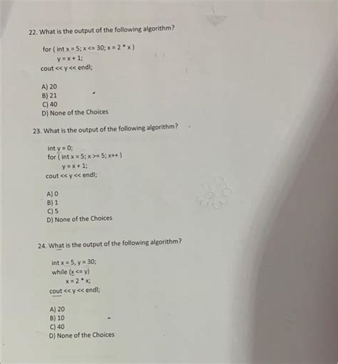 Solved 17 The Following Algorithm Displays The Numbers