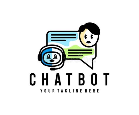 Man Chatting With Chat Bot Chat Bot Chatting With Chatbot Logo Design Support Service Bot