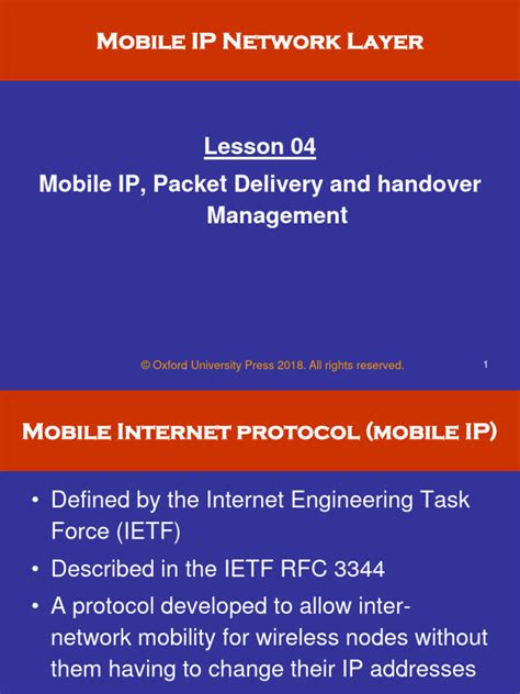 Mobilecompchap06l04mobileippacketdeliveryhandovermgt Pdf Internet Protocols Computer Network