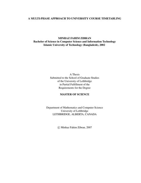 Pdf A Multi Phase Approach To The University Course Timetabling Problem