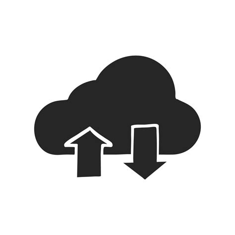 Hand Drawn Cloud Icon With Arrows Vector Illustration 39393212 Vector Art At Vecteezy