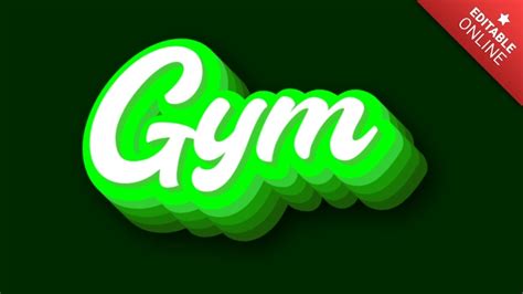 Gym With Green 3d Projection Text Effect Generator
