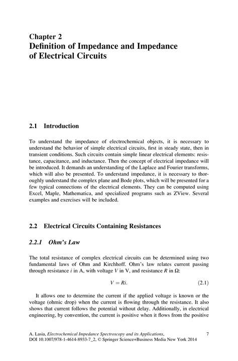 SOLUTION Definition Of Impedance And Impedance Of Electrical Circuits Book Electrochemical