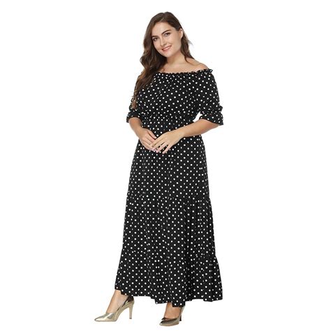 Bohemian Plus Size Off The Shoulder Maxi Dress Power Day Sale