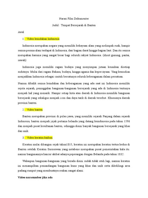 Narasi Film Dokumenter Pdf Seni