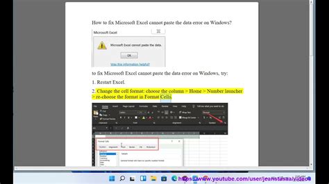Fix Microsoft Excel Cannot Paste The Data Error On Windows 11108 Youtube