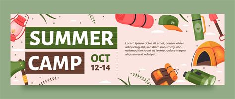 손으로 그린 캠핑 템플릿 디자인 무료 벡터