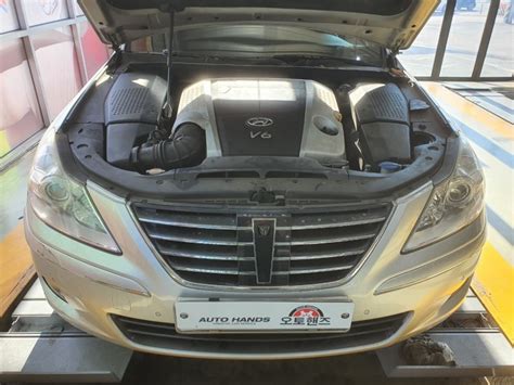 현대 제네시스bh Ecs 경고등 점등차고 조정불가에어서스펜션에어쇼바 터짐파손누설로 인한 차고 주저앉음ecs에어쇼바 교체 작업 수원화성오산 오토핸즈