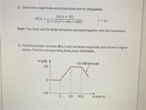 Solved 1 Sketch The Magnitude And Phase Bode Plot For 50