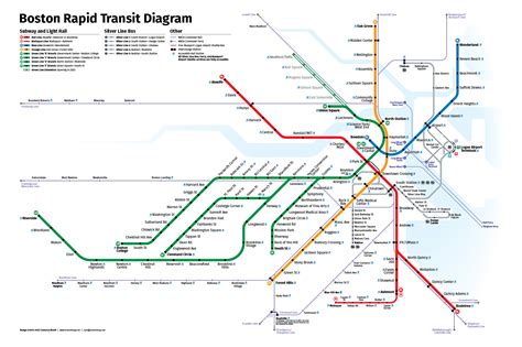 Boston Rapid Transit Map Transit Maps Store