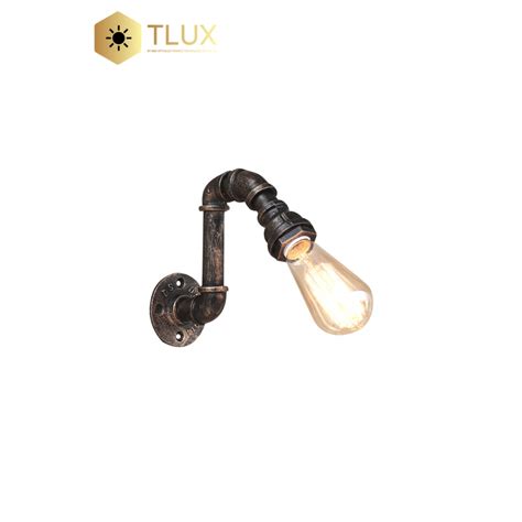 Industrial Vintage Rustic Pipe Wall Lamp Light TLUX
