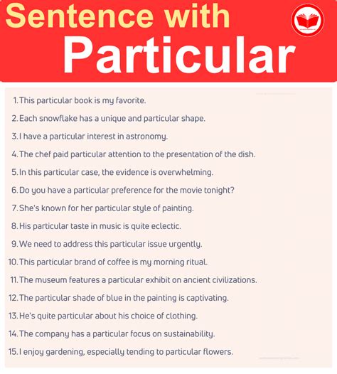 Sentences With Particular Particular In A Sentence In English Sentences For Particular