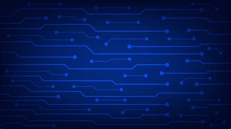 하이테크 디지털 회로 기판 Ai 패드와 파란색 조명 배경에 연결된 전선 0명에 대한 스톡 벡터 아트 및 기타 이미지 0명