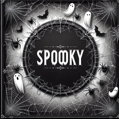 Spider Web And Ghost Border With Spooky Text Concept As A Sleek Border Frame Featuring Spider