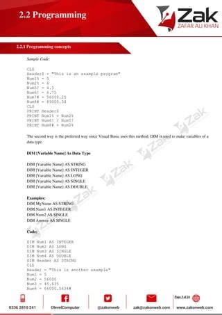 Programming Concepts By ZAK PDF