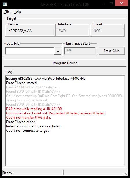 Nrf52832 Chip Erase Failed Nordic Qanda Nordic Devzone Nordic Devzone