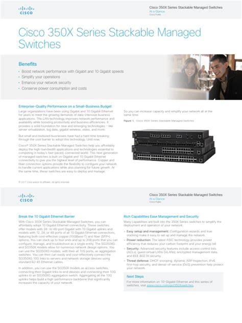Cisco 350x Series Stackable Managed Switches Benefits Pdf Network Switch Computer Network