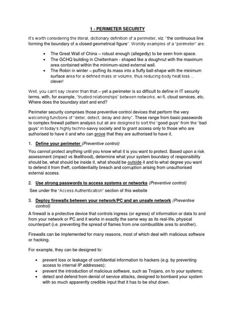1 Perimeter Security Control Download Free Pdf Information Security Firewall Computing