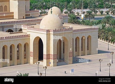 Aerial View Of Beautiful Al Fateh Grand Mosque In Manama The Capital