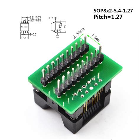 Allsocket Com Sop8 Soic8 So8 Socket Ots8x2 20 1 27 01 Socket Sop8x2 5