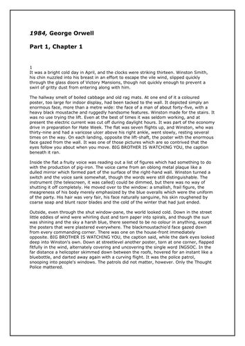 Aqa English Language Gcse Paper 1 Section A Question 3 Structure Lesson 1984 Teaching