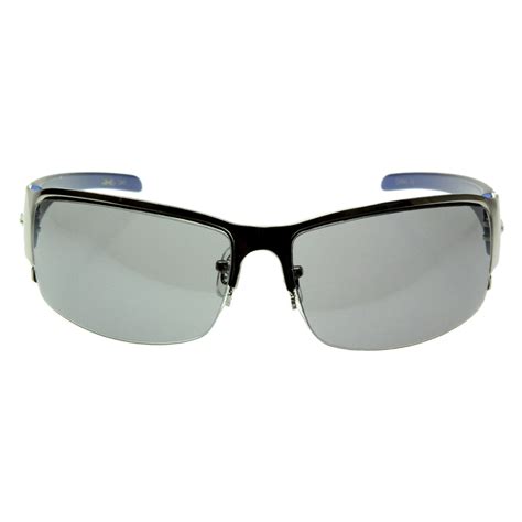 X Loop Metal Wide Half Frame Sport Sunglasses Sunglassla