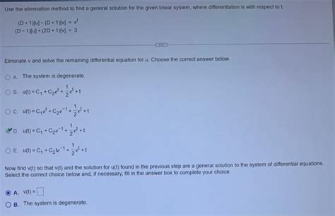 Solved D U D V D U D V Et Eliminate V Chegg Com