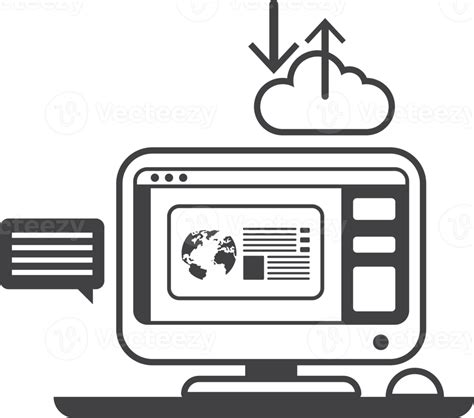 Computer And Web Page Window Illustration In Minimal Style 13399231 Png