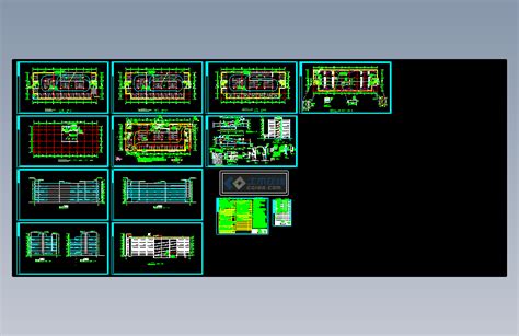 712 某地六层框架结构停车库建筑设计施工图autocad 14模型图纸下载 懒石网