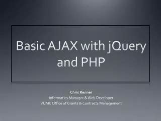 PPT Basic AJAX With JQuery And PHP PowerPoint Presentation Free Download ID