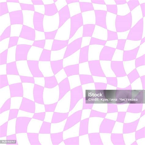 그루비 복고풍 히피 인쇄 디자인을위한 원활한 패턴 바둑판 빈티지 배경 체스판에 대한 스톡 벡터 아트 및 기타 이미지 체스판 왜곡된 이미지 곡선 Istock