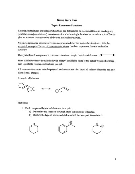 1 Resonance Practice Problems Resonance Exam Preparation Pack Section A Identifying Proper