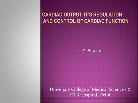 Ppt Cardiac Output Its Regulation And Control Of Cardiac Function Powerpoint Presentation
