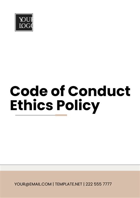 Free Code Of Conduct Ethics Policy Template To Edit Online