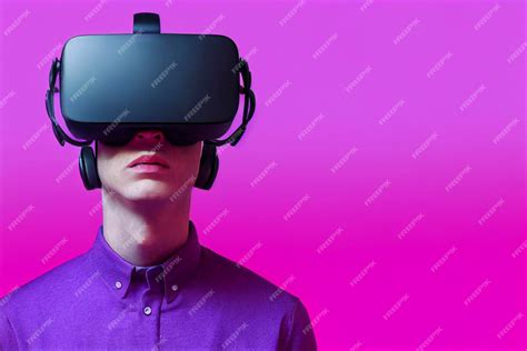 가상 현실 안경 사이버 펑크 메타버스 사이버 공간 Vr 신경에 있는 남자의 래스터 그림 프리미엄 사진