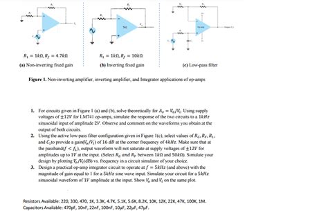 Solved Non Inverting Amplifier Inverting Amplifier And
