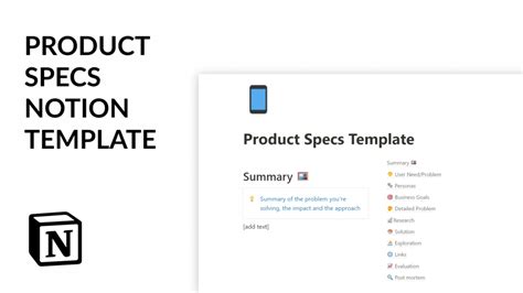 Notion Product Specs Prd Template