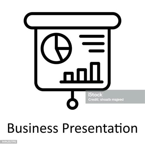 비즈니스 프리젠테이션 벡터 개요 아이콘 디자인 그림입니다 흰색 배경에 서 및 웹 기호 Eps 10 파일 경영자에 대한 스톡 벡터 아트 및 기타 이미지 Istock