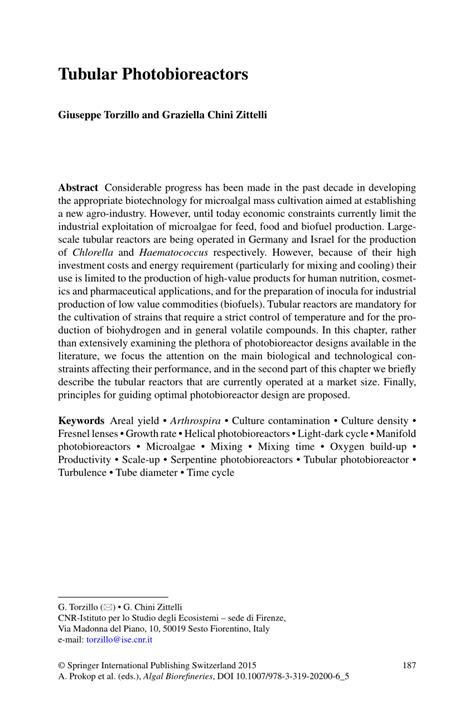 Pdf Photobioreactors For The Production Of Microalgae