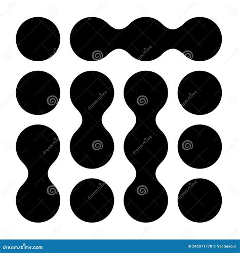 Metaball Connected Dots Circles Pattern Texture Element Stock Vector