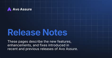 release notes avo assure