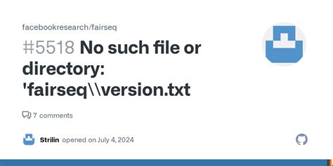 No Such File Or Directory Fairseq Version Txt Issue 5518 Facebookresearch Fairseq GitHub