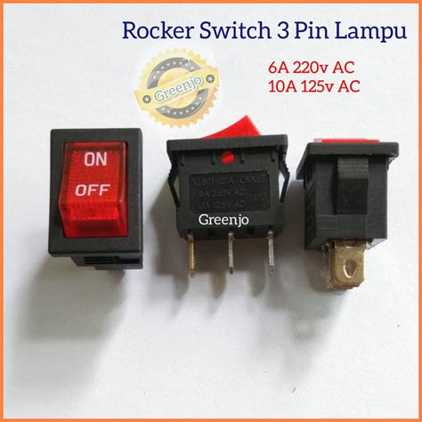 Jual Saklar Rocker Switch On Off 3 Pin Kecil Lampu Switch Lampu Kecil On Off 3 Kaki Shopee