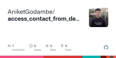 Github Aniketgodambeaccesscontactfromdeviceflutterapp