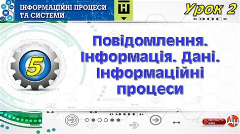 Урок 2 Повідомлення Інформація Дані Інформаційні процеси Youtube