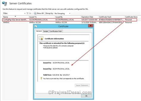 Create Configmgr Sql Server Identification Certificate