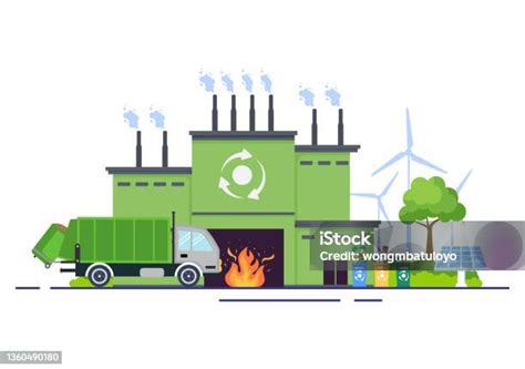 재활용 생태 공정 평평한 그림 배경으로 유기 폐기물 종이 또는 플라스틱트럭에 집어 들고 화상으로 가져온 쓰레기에 대한 스톡 벡터 아트 및 기타 이미지 Istock