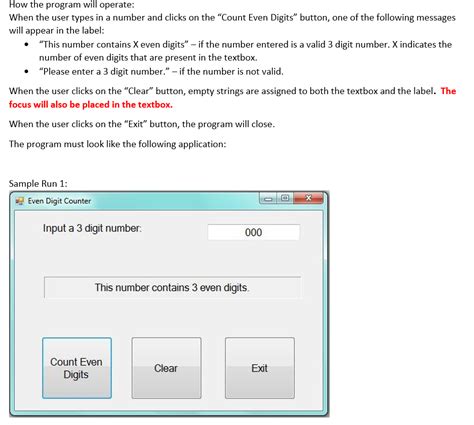 Solved How The Program Will Operate When The User Types In