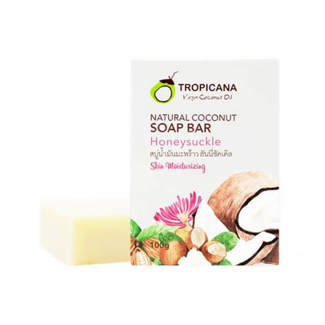 Тайское натуральное мыло Tropicana Жимолость с маслами кокоса, ши ...